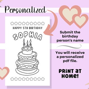 Personalized Birthday Coloring Book Custom Birthday Party Favors Kids ...
