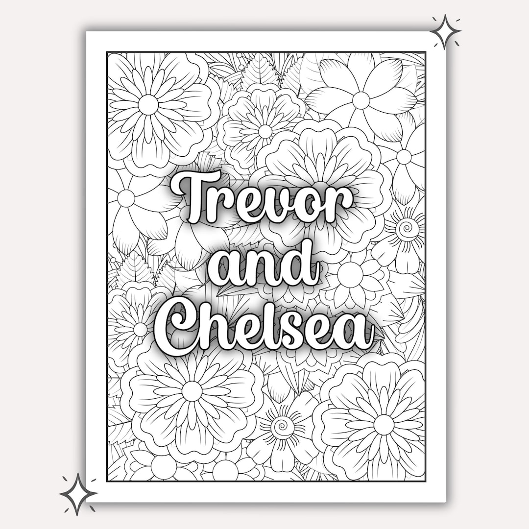 Personalized Wedding Coloring Page | Kids Activity, Custom Names ...