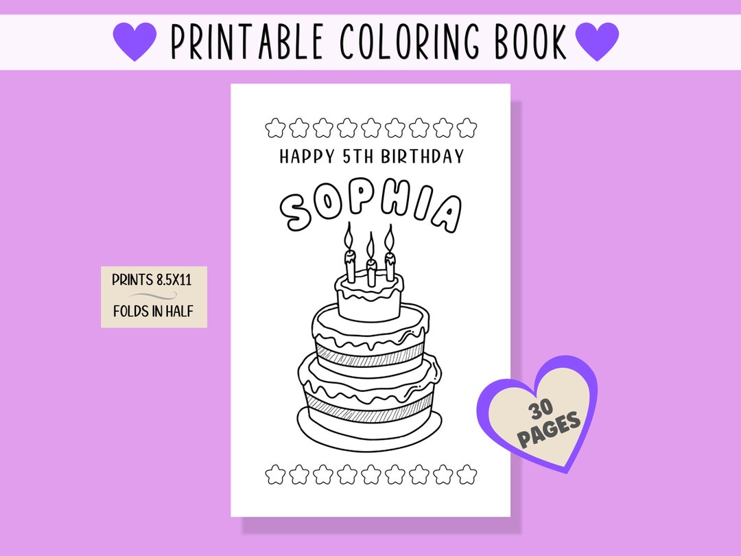 Personalized Birthday Coloring Book Custom Birthday Party Favors Kids ...