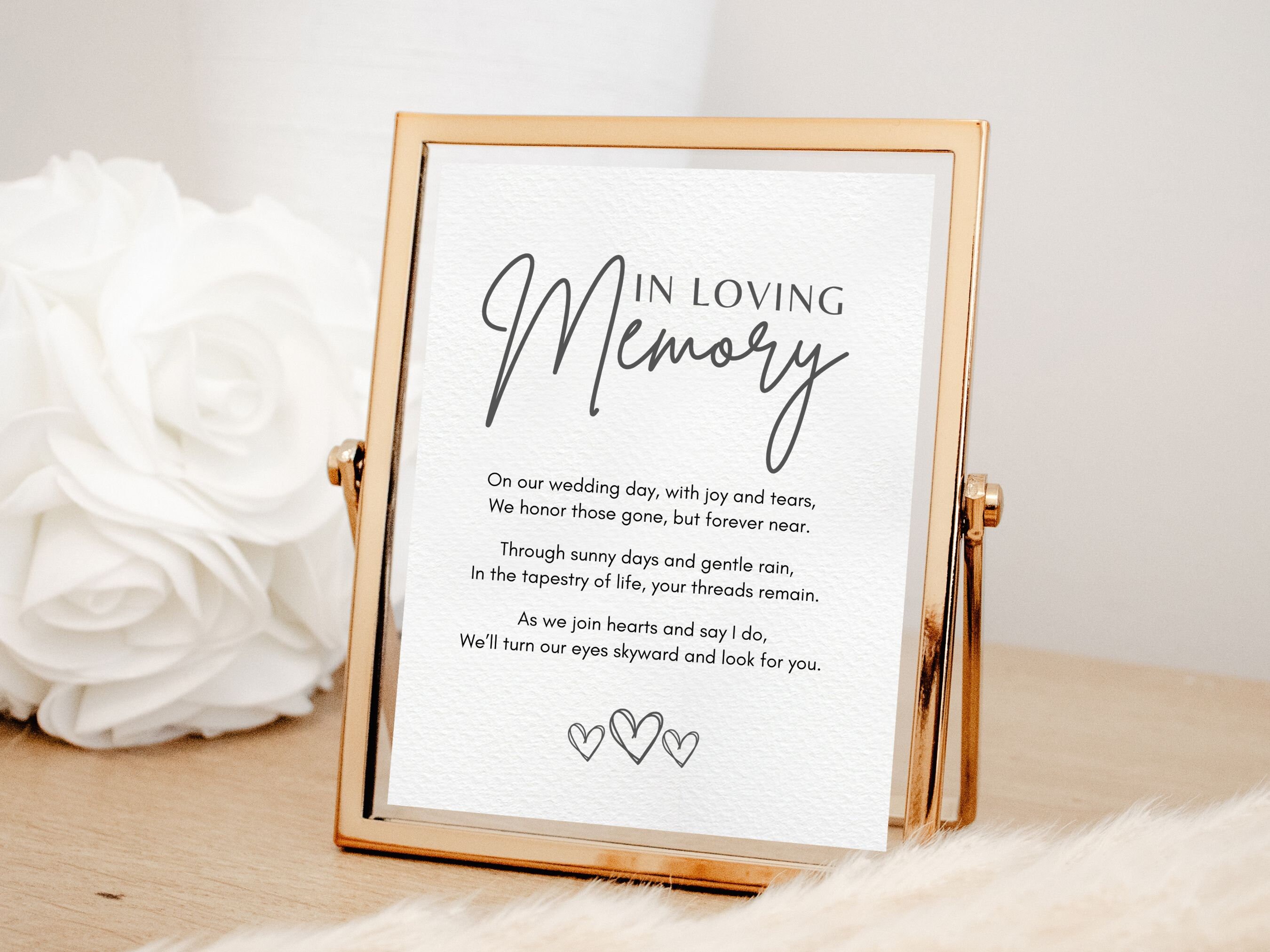 Printable Memorial Sign Wedding Printable Memory Wedding Sign in Loving ...