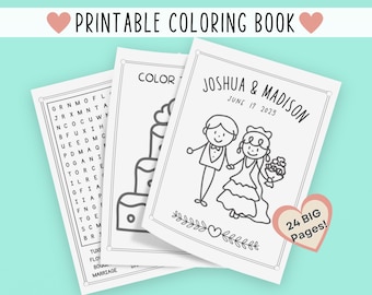 Kids Wedding Activity Book Printable Wedding Coloring Wedding Coloring ...