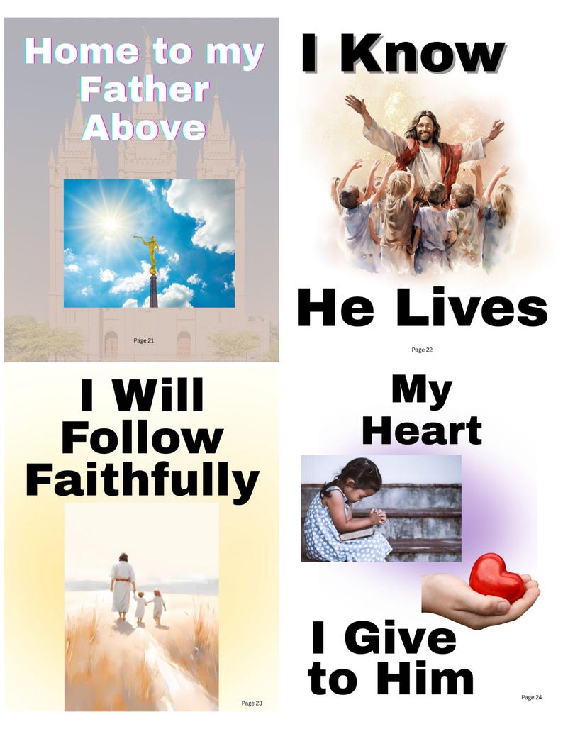 Flip Chart for the Primary Song I Know My Savior Loves Me. for Primary ...