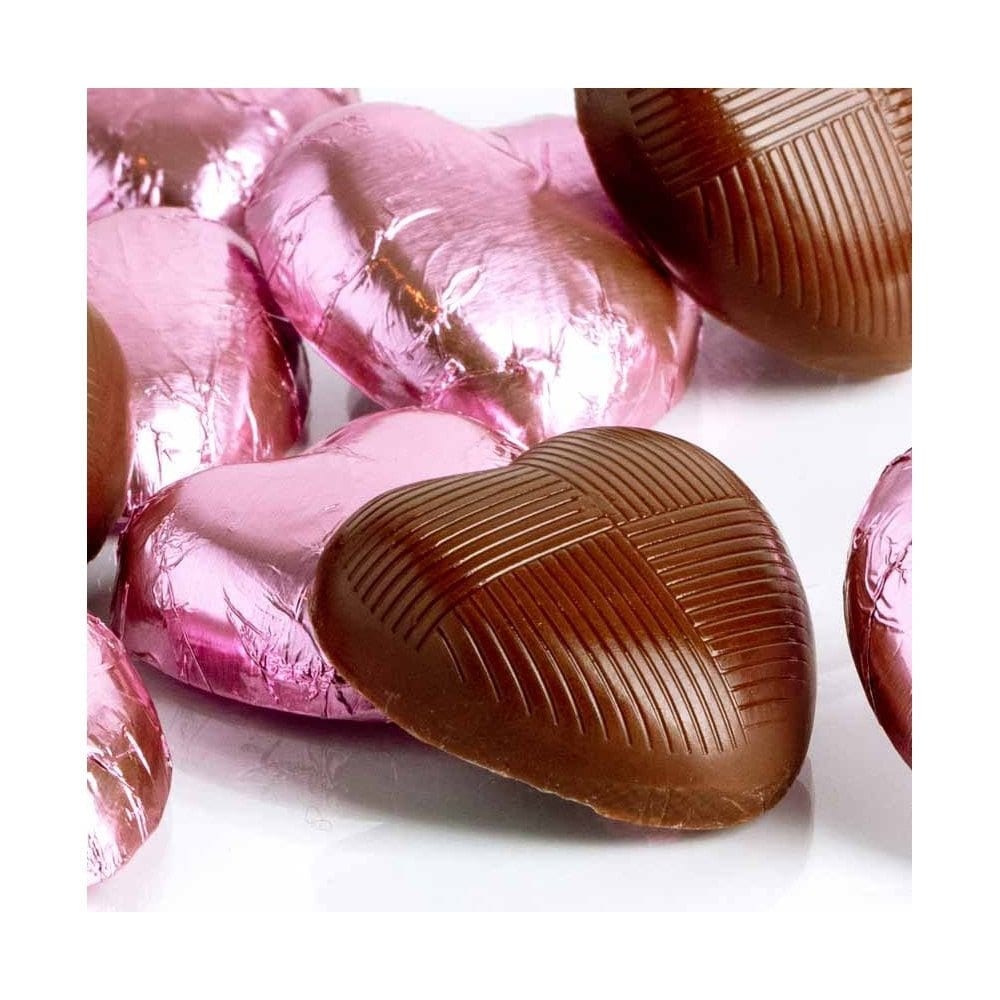 Foil Wrapped Belgian Milk Chocolate Hearts, Wedding Party Sweet Favour ...