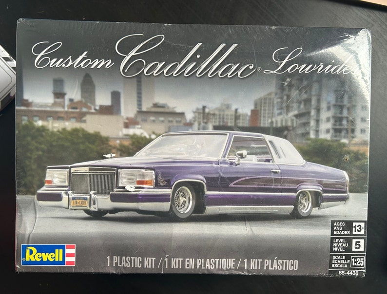 Custom Cadillac Lowrider Galaxie Purple New SEALED in Box Car Model Kit ...
