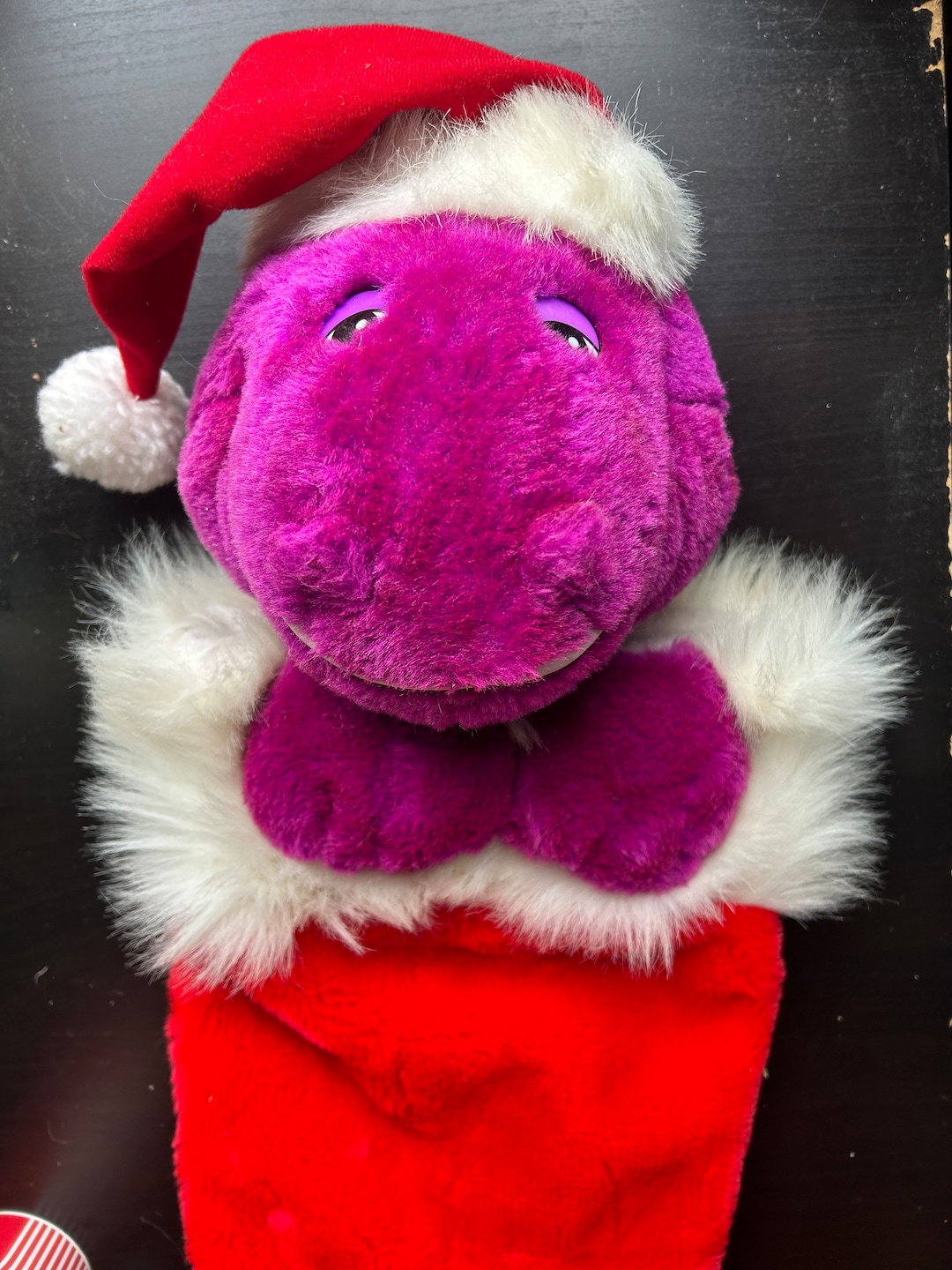 Vintage Plush 3D Barney Christmas Stocking - Etsy