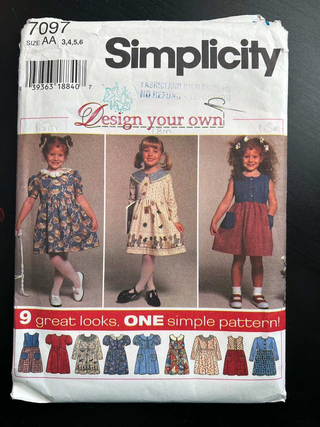 Simplicity #7097 Design Your Own Child's Dress in Sizes 3-4-5-6 Sewing ...