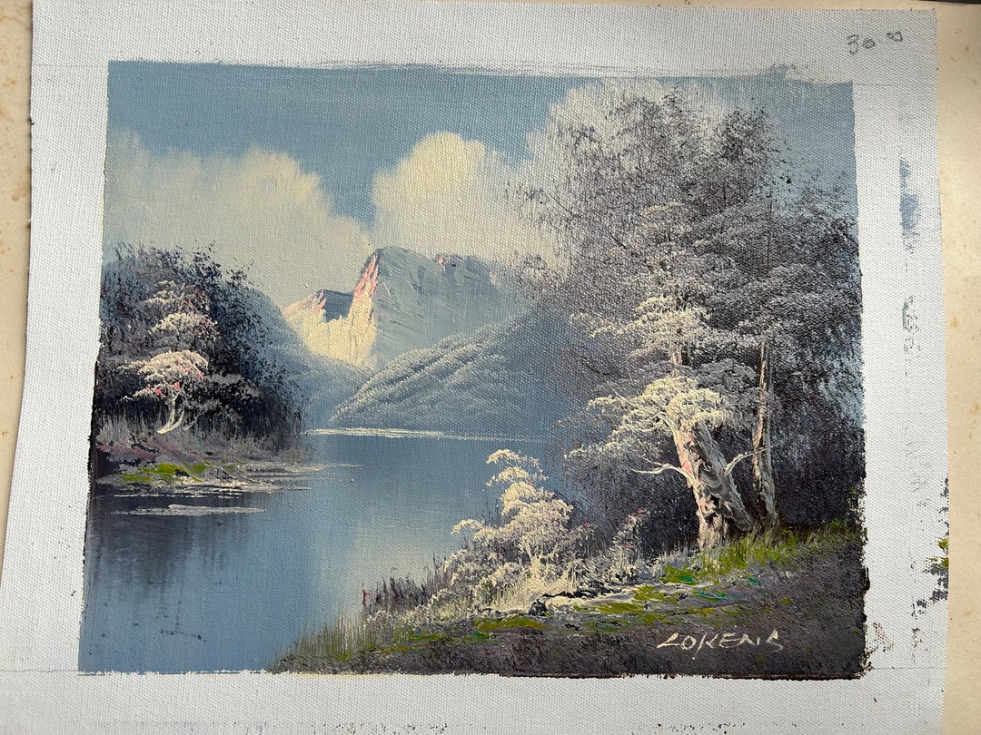 Vintage H. Wilson Oil on Canvas Painting - Winter Landscape Scene ...