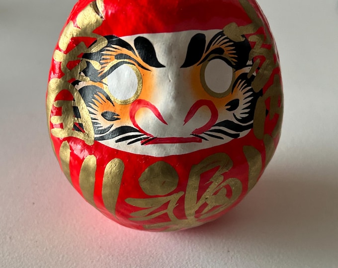 Traditional Japanese Red Lucky Daruma Doll Sculpture - Etsy