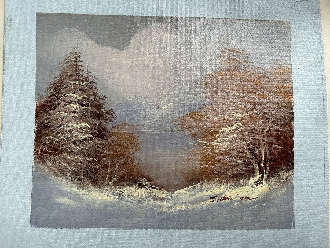 Vintage H. Wilson Oil on Canvas Painting - Fall Landscape Scene Signed ...