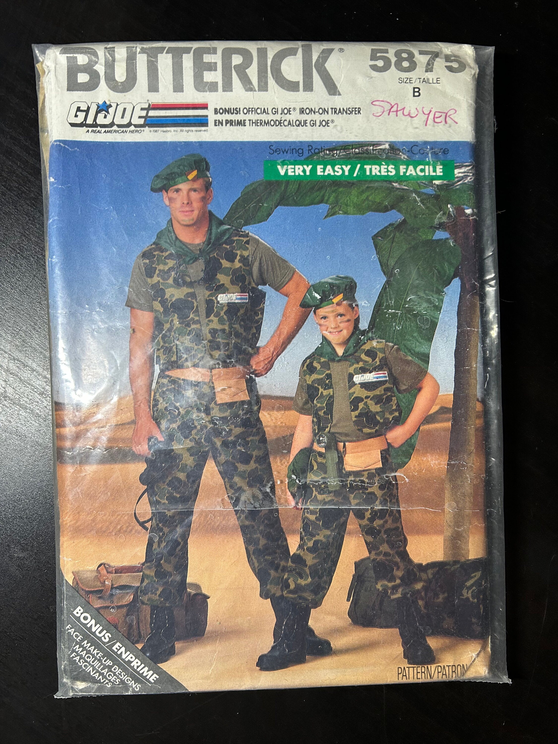 Vintage Butterick 5875 Sewing Pattern GI Joe Costume Child Sizes 7 - 14 ...