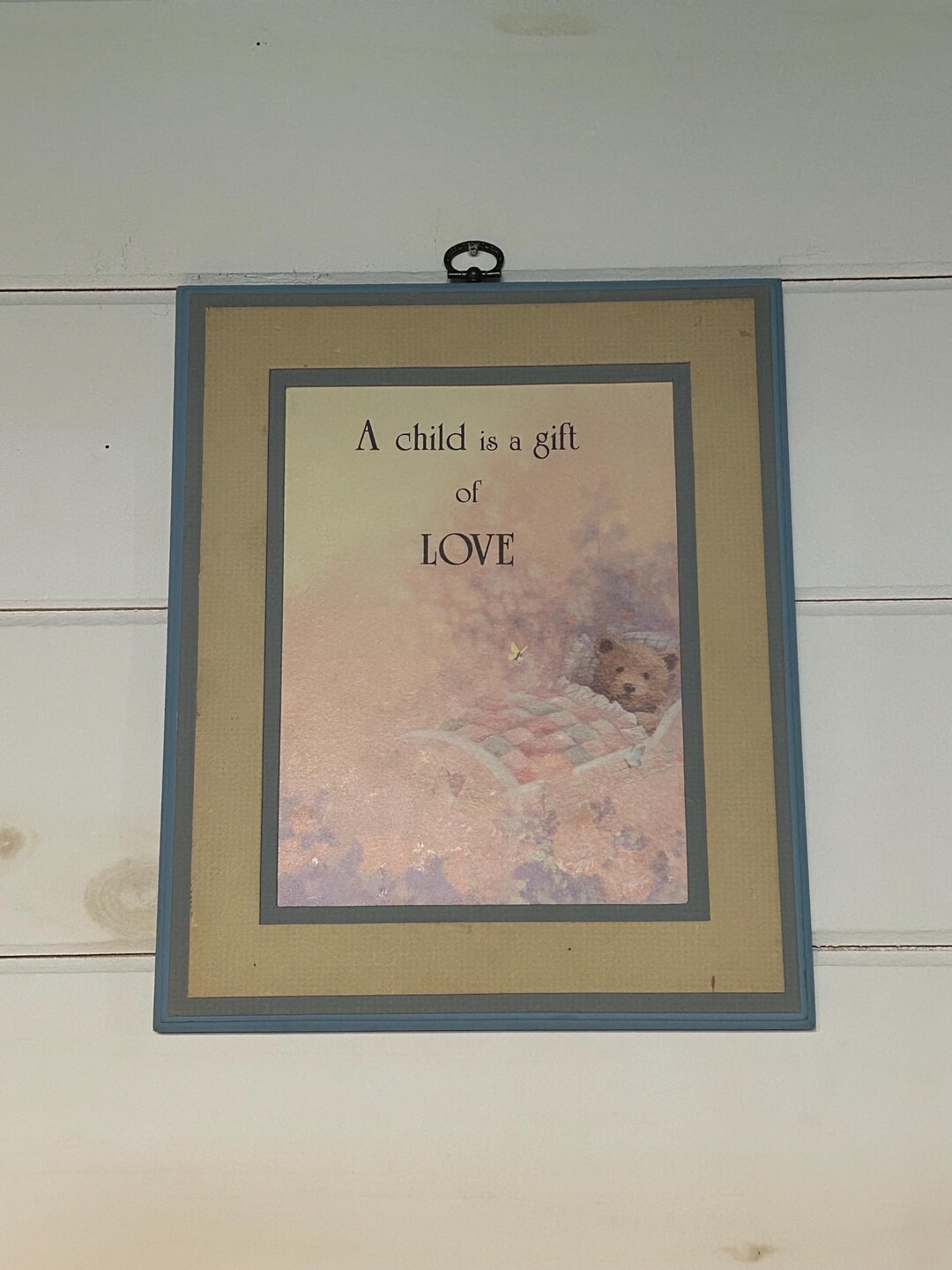 Vintage 80s Baby Nursery Poem Plaque, Pastel Religious Wall Decor - Etsy