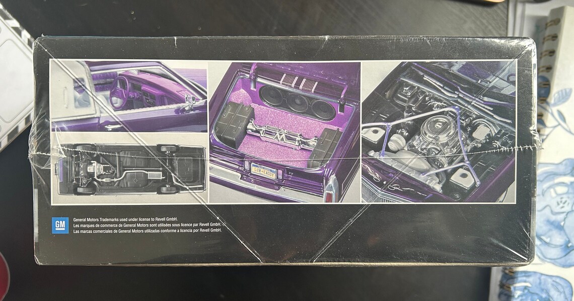 Custom Cadillac Lowrider Galaxie Purple New SEALED in Box Car Model Kit ...