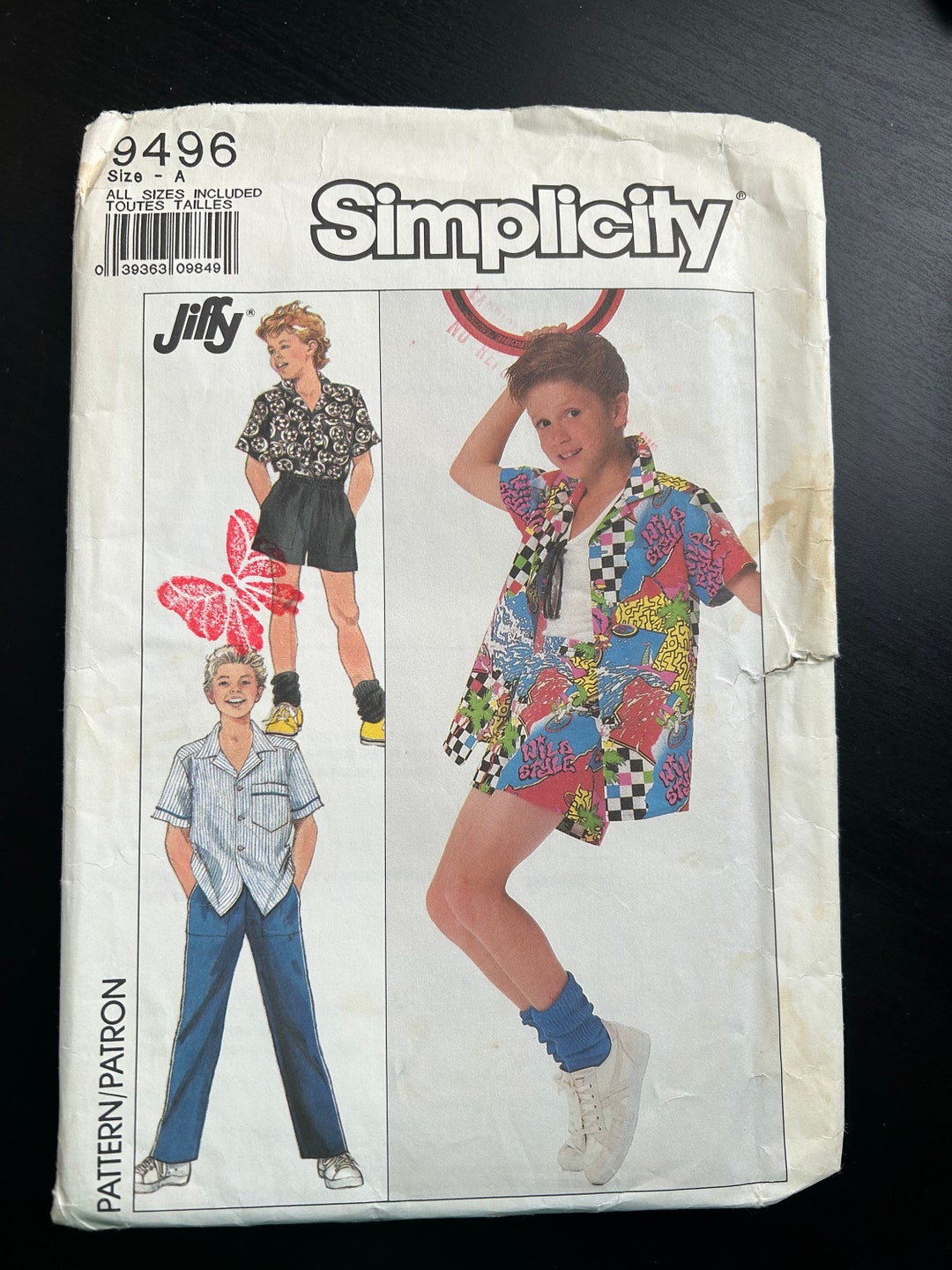 Simplicity 9496 UNCUT Sewing Pattern Jiffy Shirt Retro Outfit Shorts ...