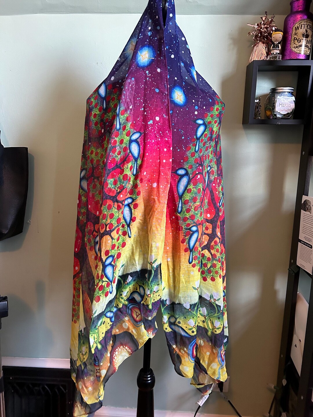 Vintage Multicoloured "tree of Life" Scarf/shawl by Native Artist James ...