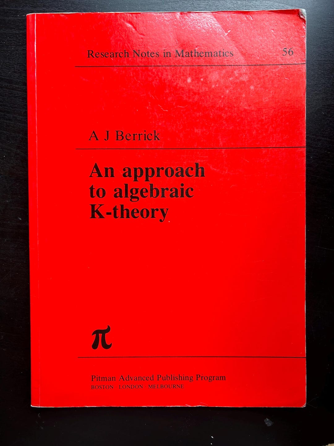 1982's "an Approach to Algebraic K-theory" by A.j.berrick Paperback ...