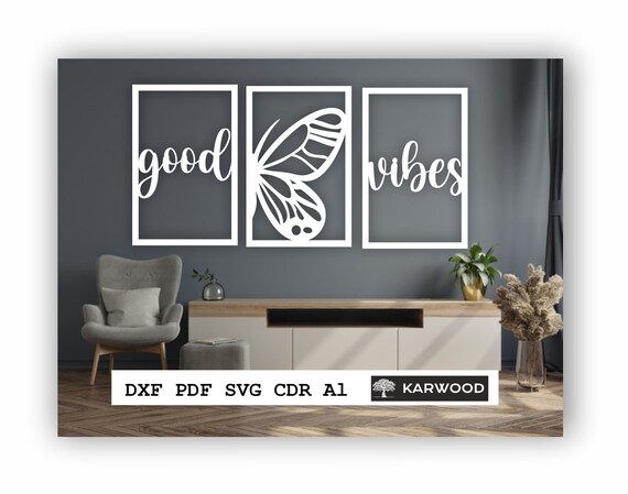 Butterfly Panels Svg Dxf Cdr Al Pdf Files Wall Sticker | Etsy