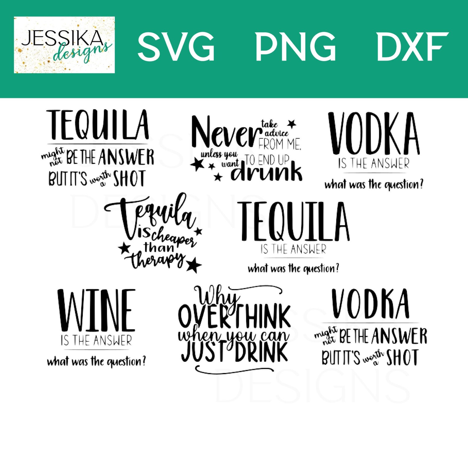 Funny Alcohol Quotes Bundle Set - SVG, PNG, DXF - Etsy