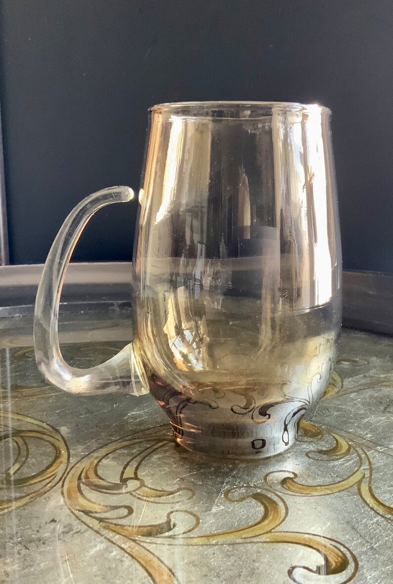 Great Set of Four Libbey Tempo Tankard Smokey Grey Brown Open Handle ...