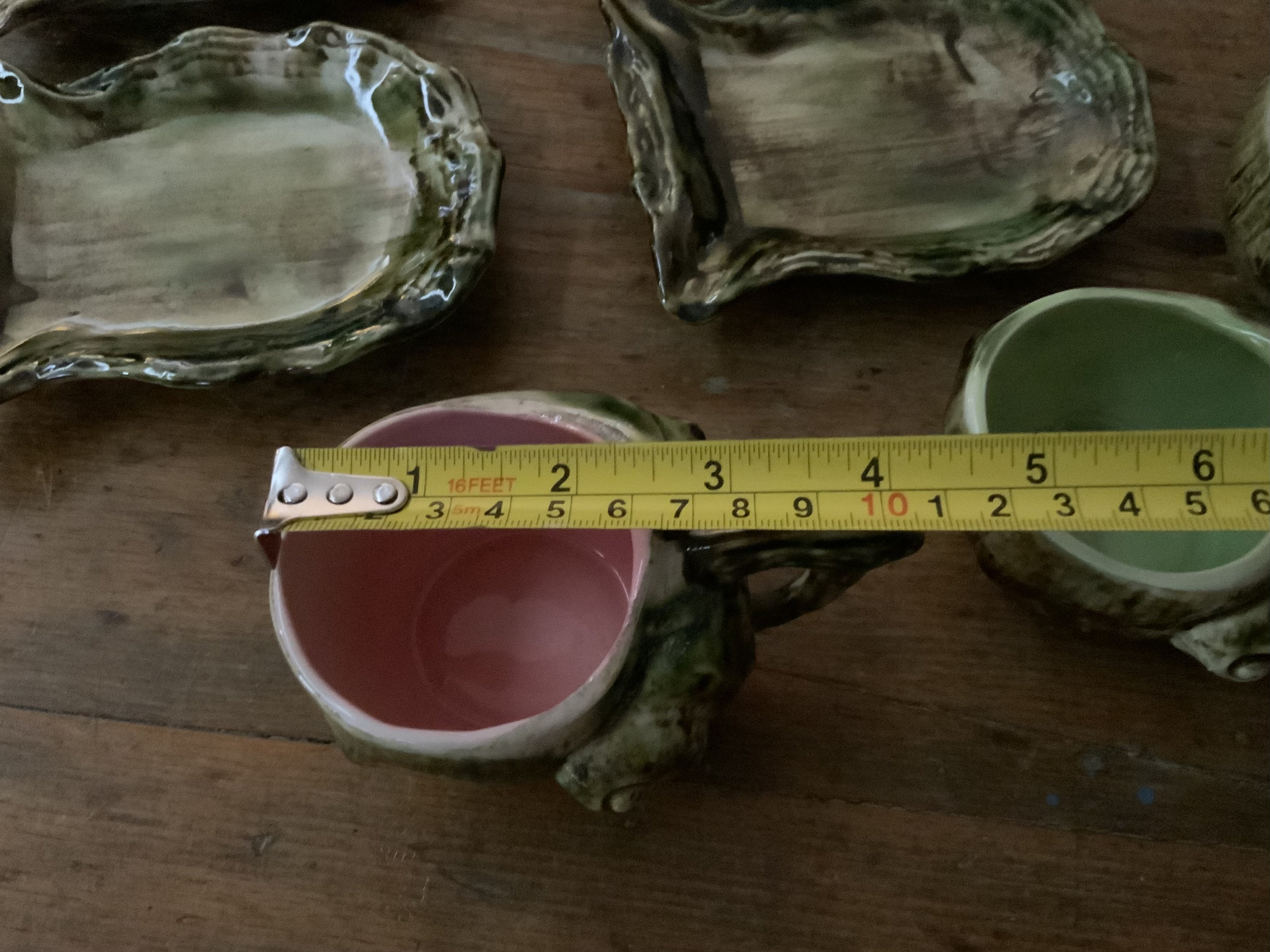 Wonderful Japanese Conch Shell Green Pottery Cups and Saucers - Etsy