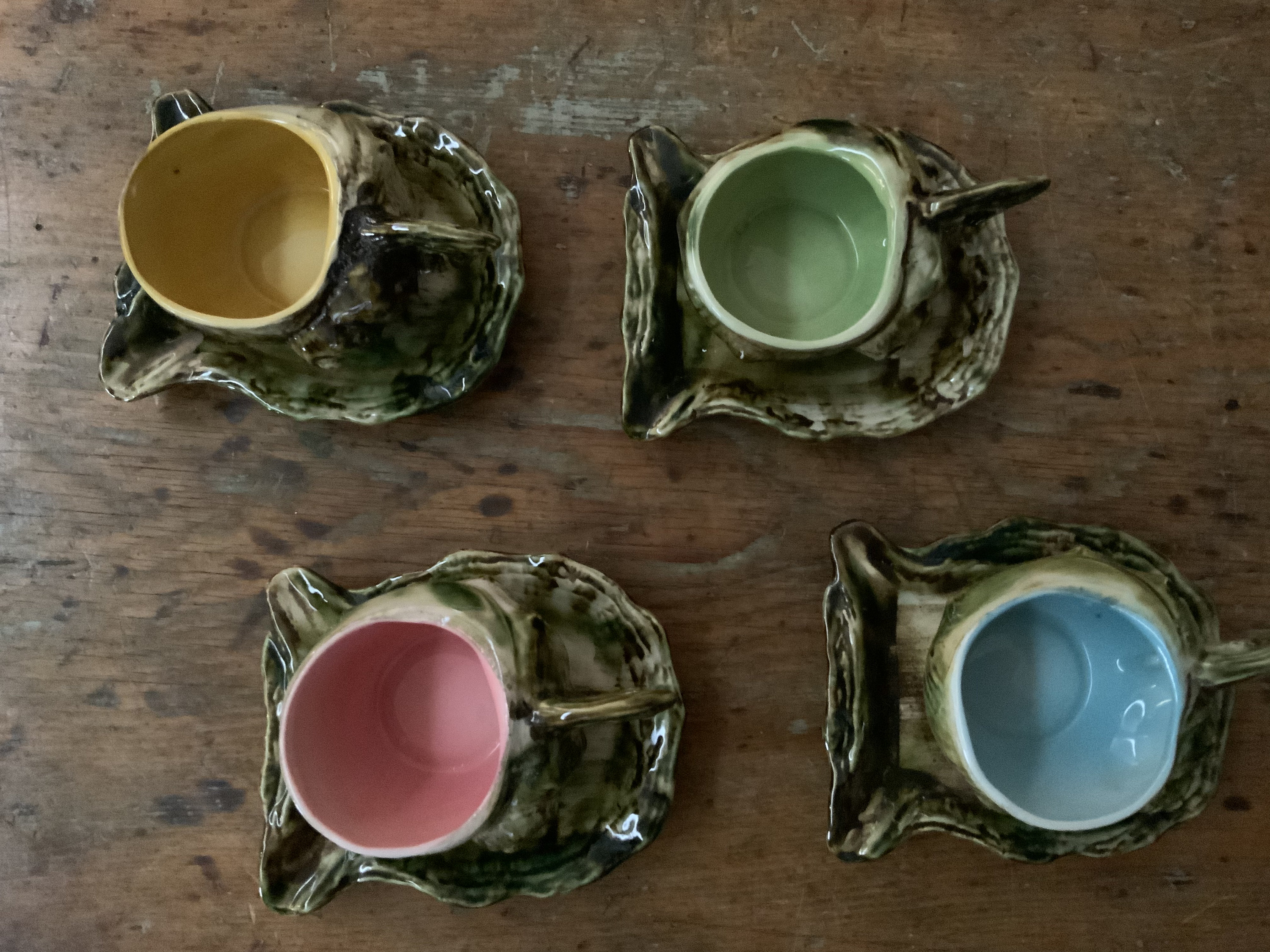 Wonderful Japanese Conch Shell Green Pottery Cups and Saucers - Etsy