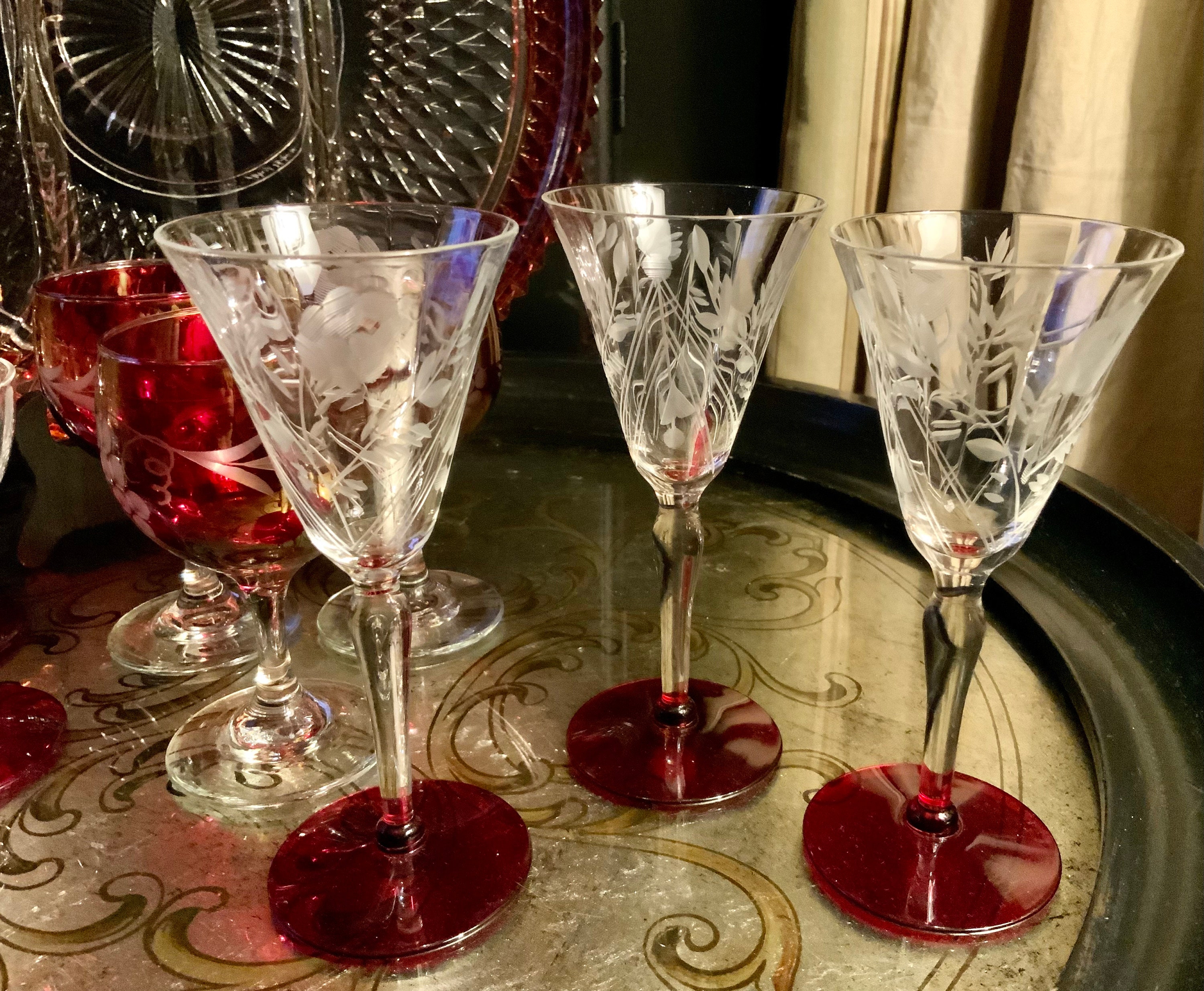 Marvellous Mismatched 10 Pc Set Cranberry Flash Indiana - Etsy