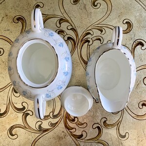 Very Rare Pristine Aynsley Diane 145 Fine Bone China Creamer and Lidded Double Handled Sugar ...