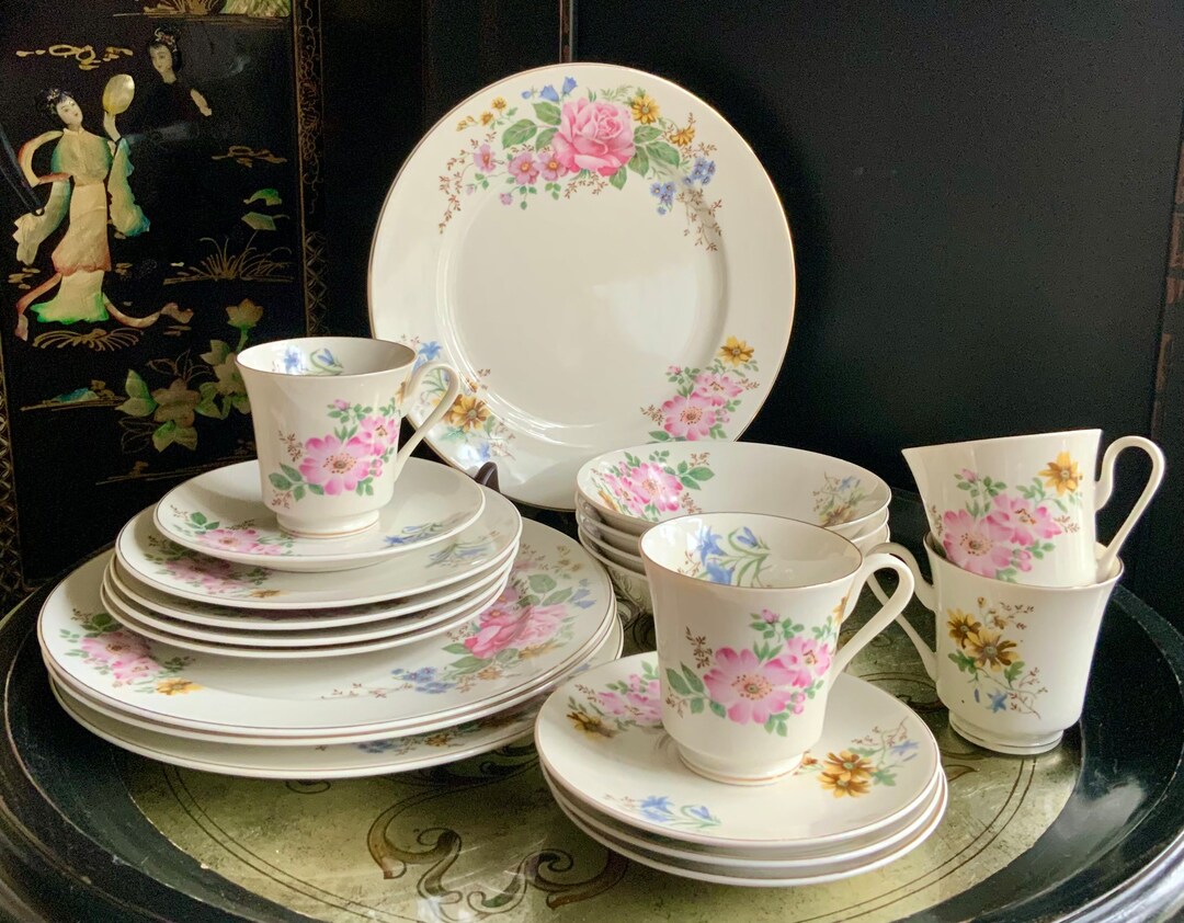 Hard to Find Beautiful 20 Piece Onlac International China Floral ...