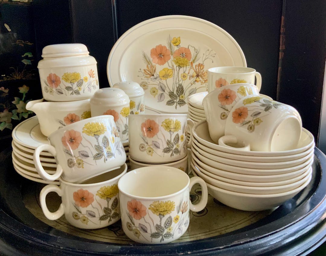 43pc J&G Meakin Hedgerow Trend Ironstone Dinnerware Set ~ as is ~ Made ...