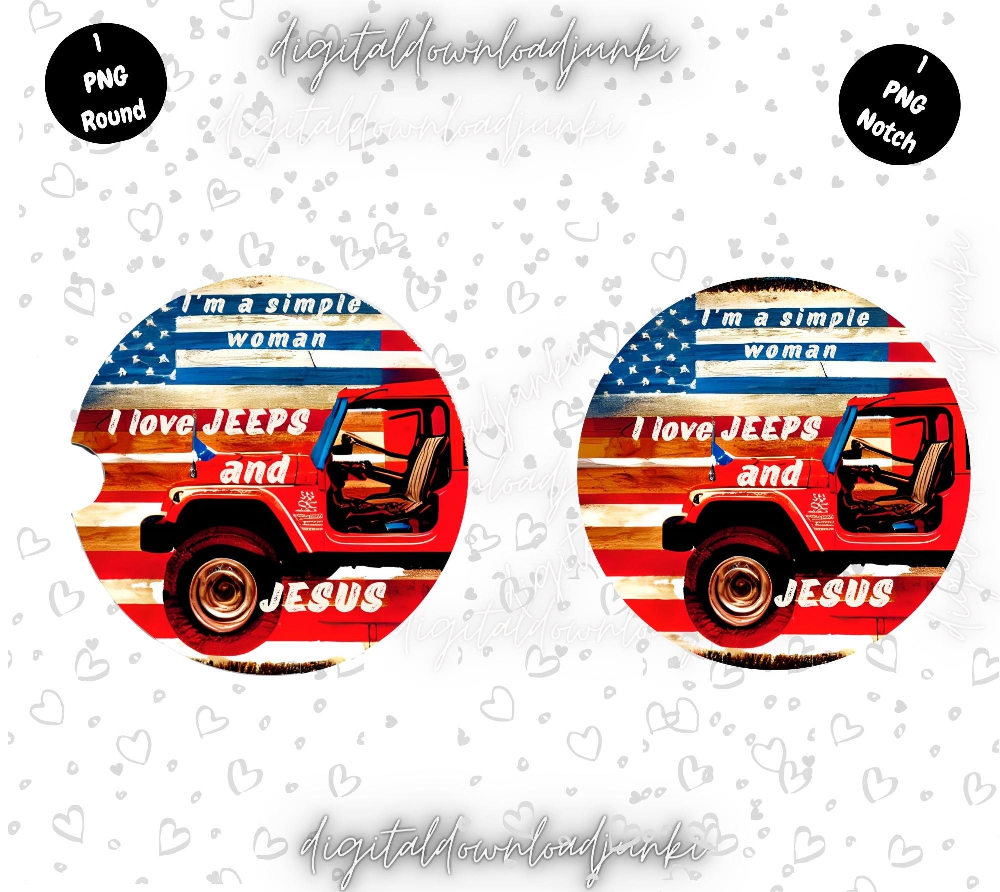 Car Coaster Sublimation Jeep Png I'm a Simple Woman I Love - Etsy