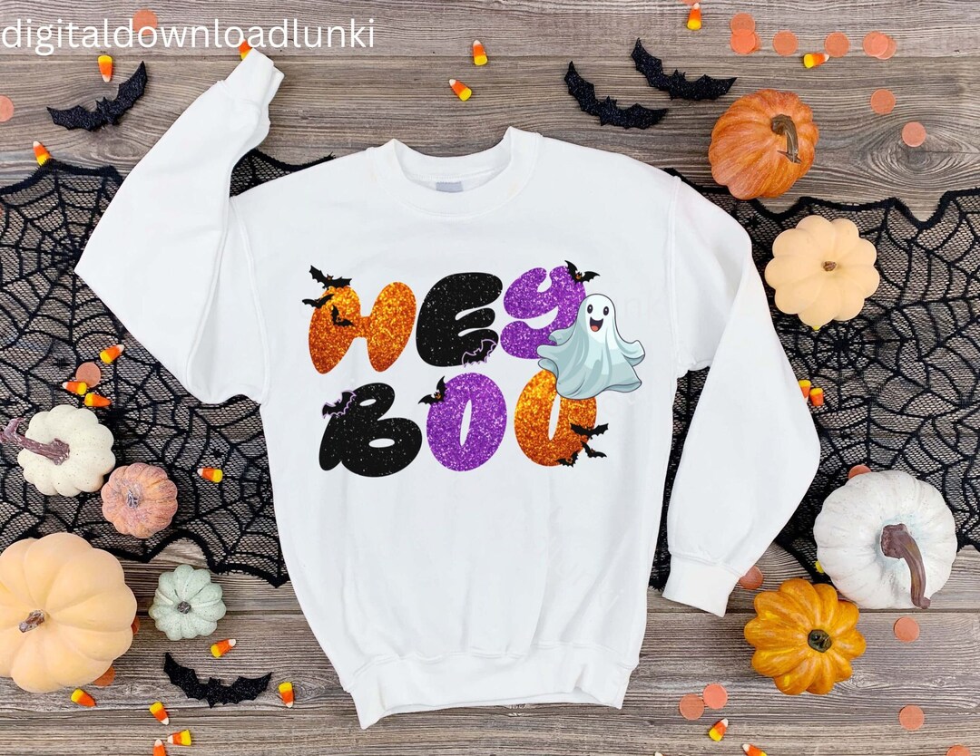 Hey Boo Cute Ghost PNG Sublimation Instant Download Halloween Fall ...