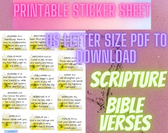 Scripture Stickers Printable | Etsy