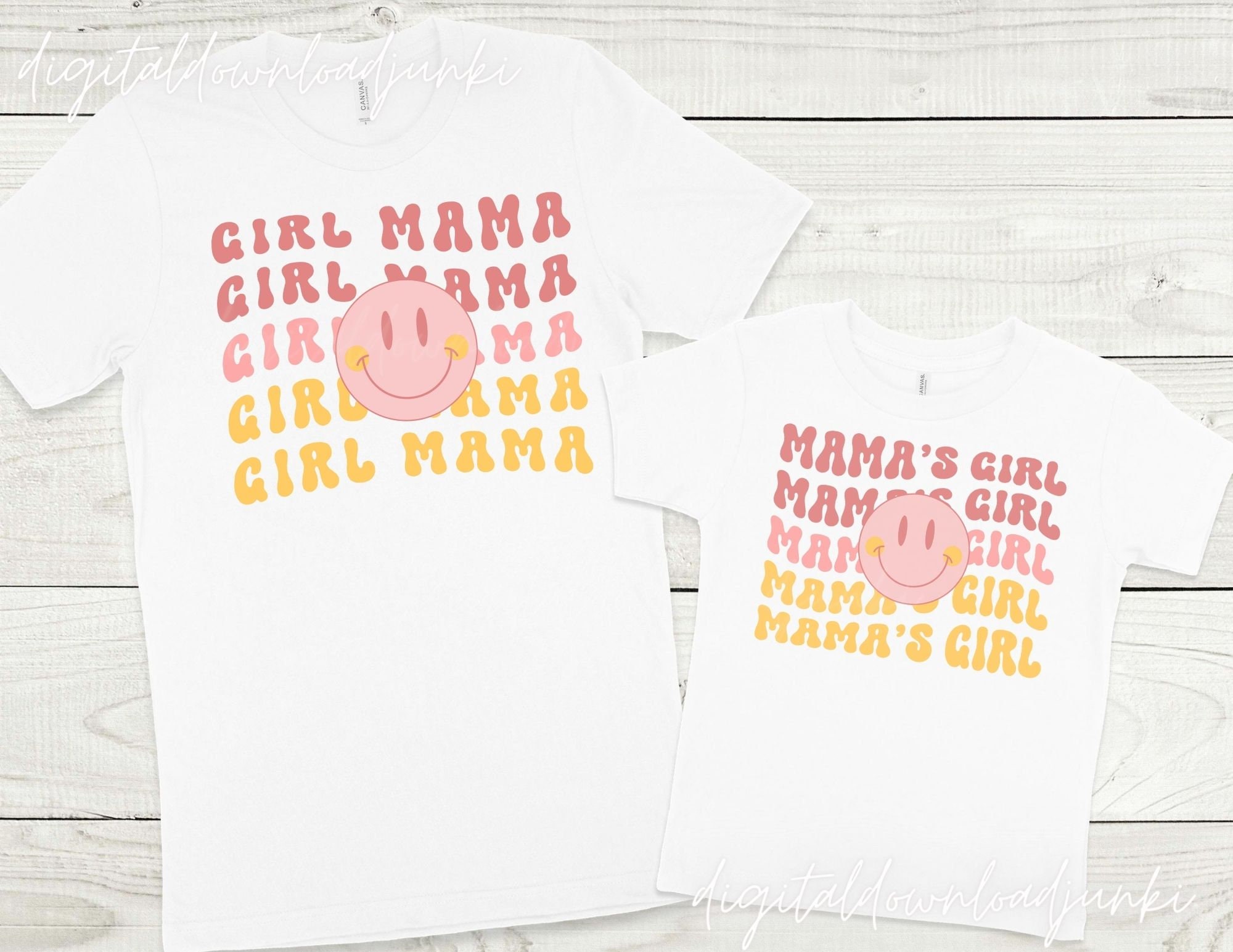 Girl Mama Mama's Girl BUNDLE Instant Sublimation Download, Retro Smiley ...