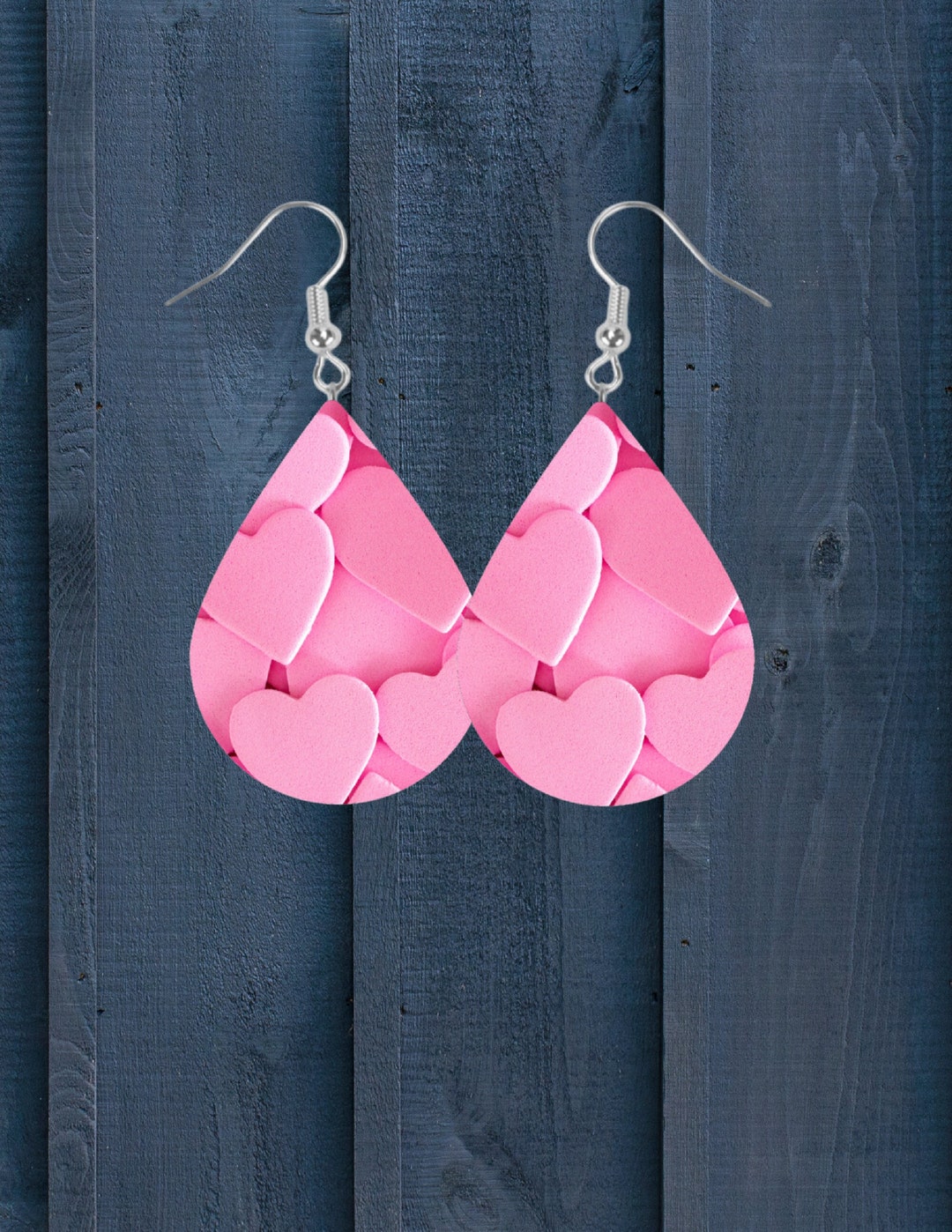 Tear Drop Earring Sublimation Design Candy Heart Earring Template Party ...