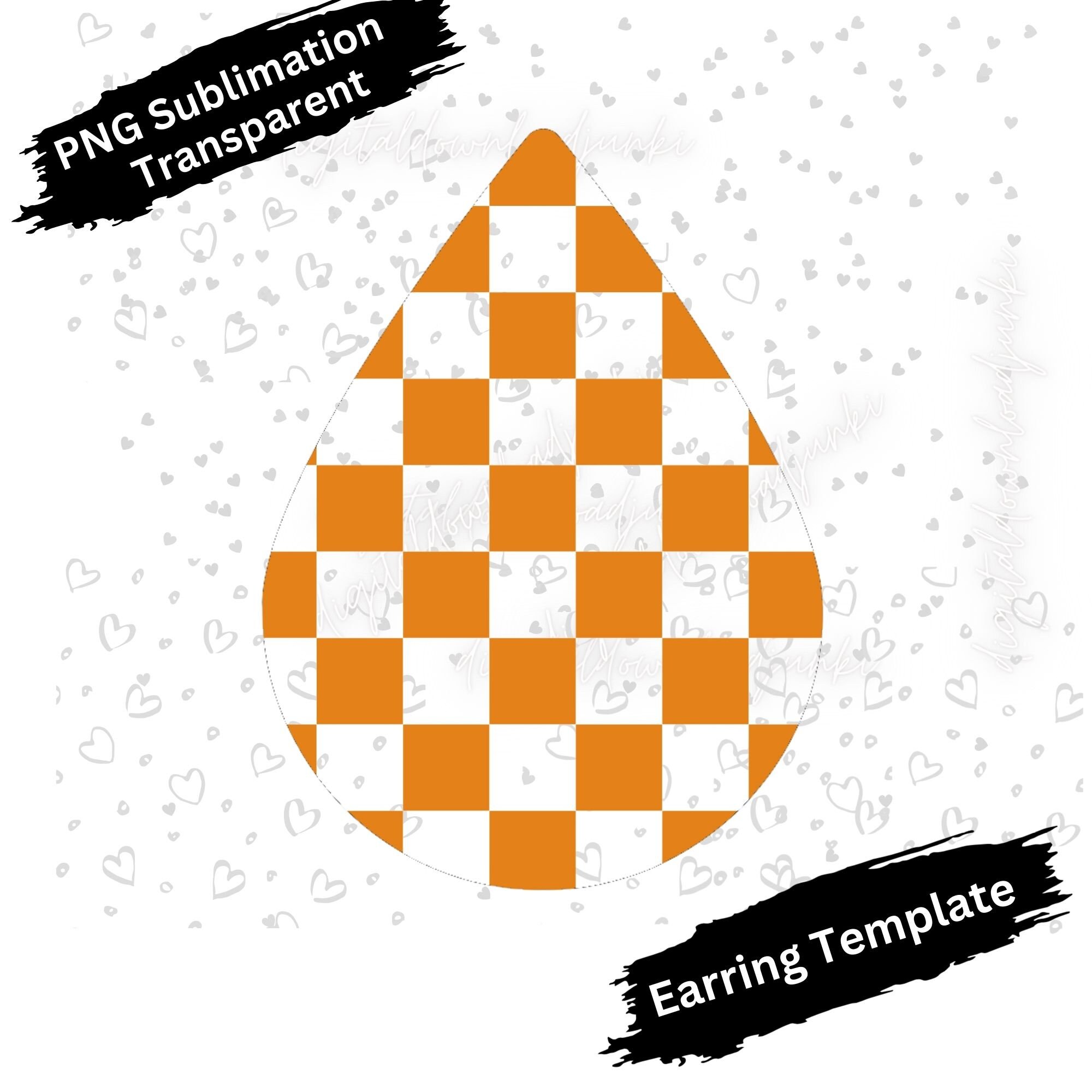 Tennessee Vols Checkerboard PNG Sublimation Instant Download Earring ...