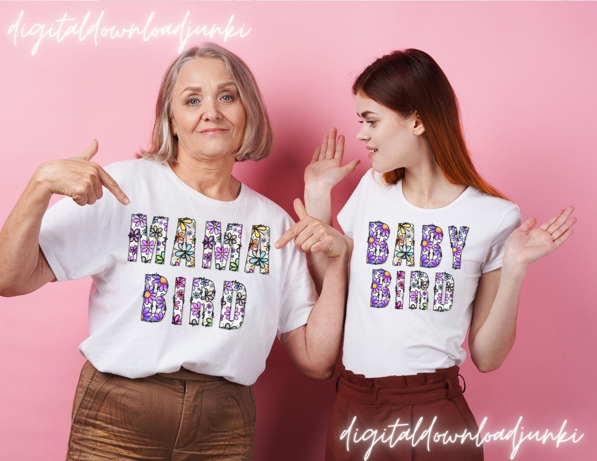 Mama Bird Baby Bird BUNDLE Instant Sublimation Download, Floral Boho ...