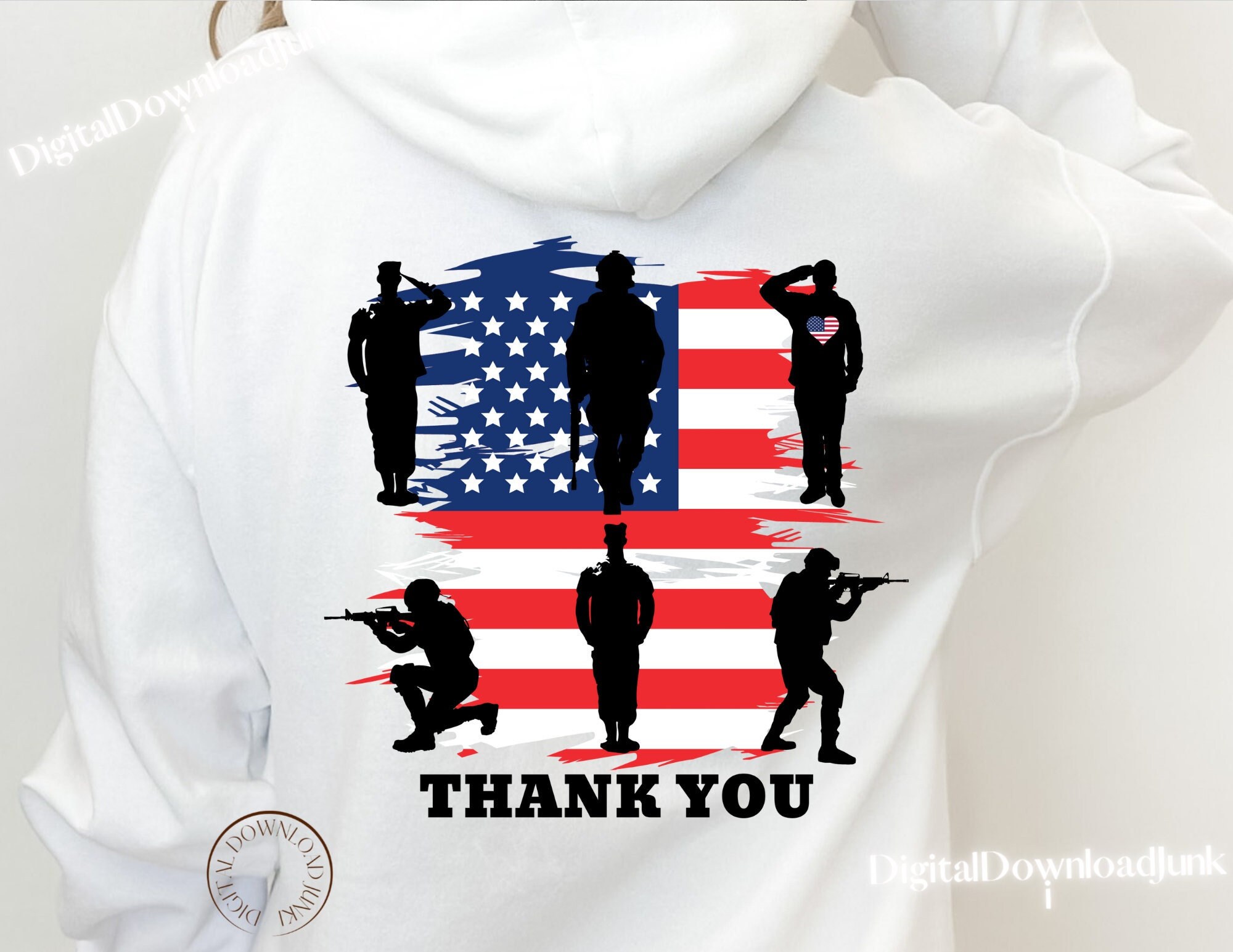 Memorial Day USA Flag Thank You Png Sublimation Instant Download Red ...