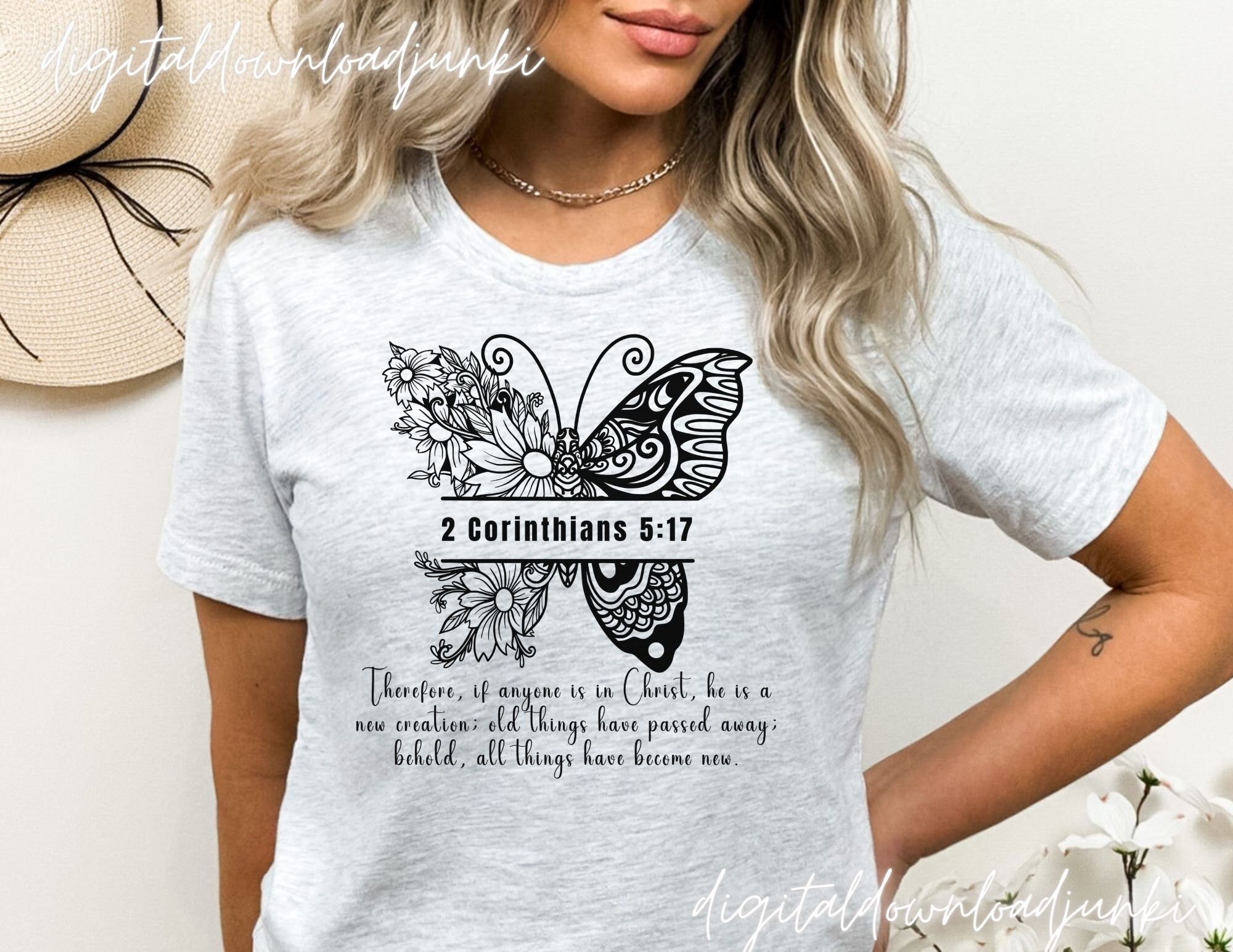 2 Corinthians 5:17 Butterfly PNG Sublimation Instant Download Christian ...