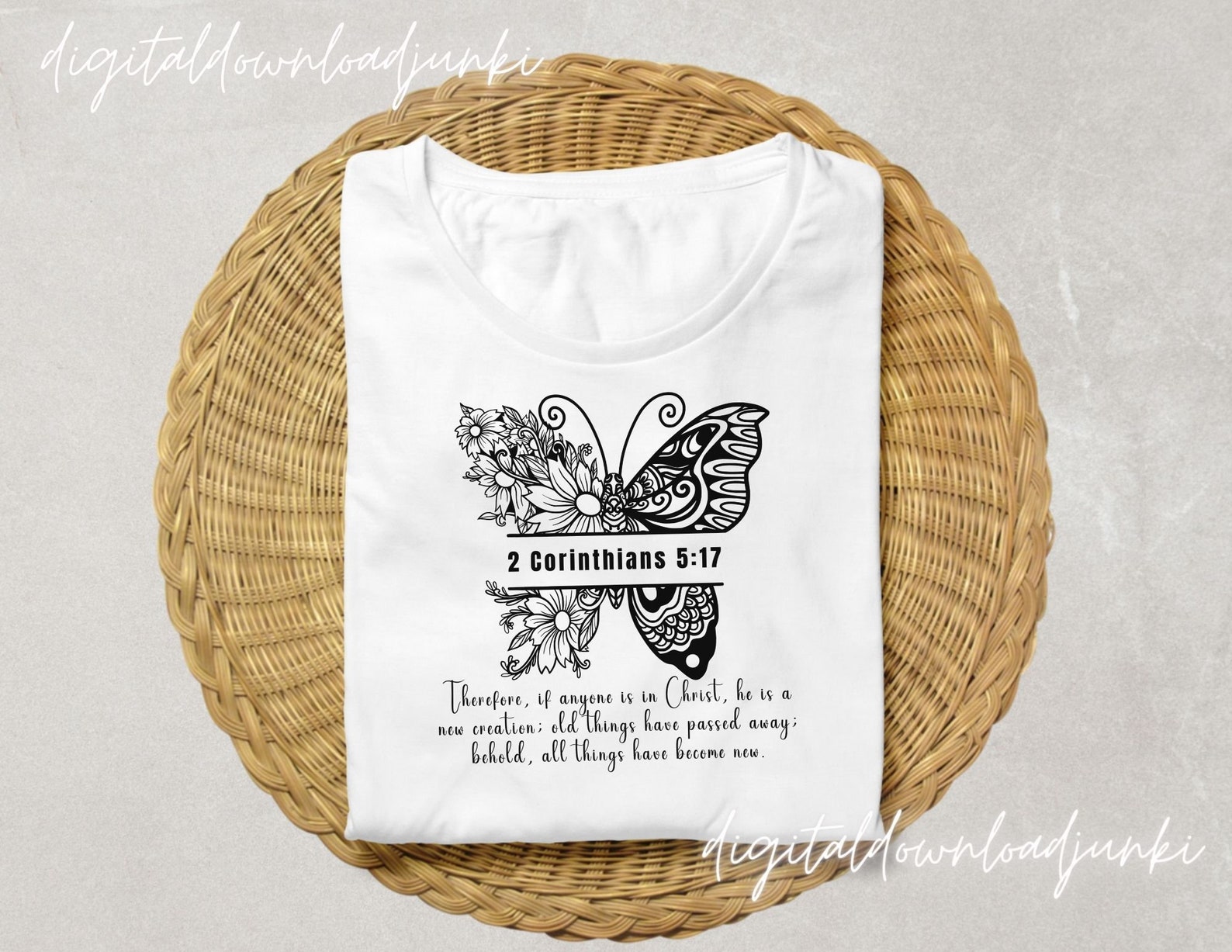2 Corinthians 5:17 Butterfly PNG Sublimation Instant Download Christian ...