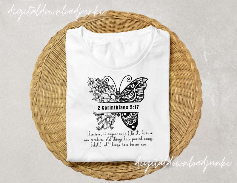 2 Corinthians 5:17 Butterfly PNG Sublimation Instant Download Christian ...
