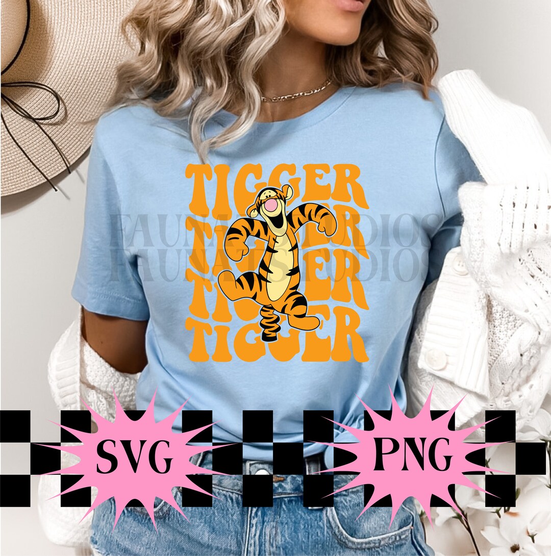 Retro Style Tigger SVG Design, PNG Park File - Etsy