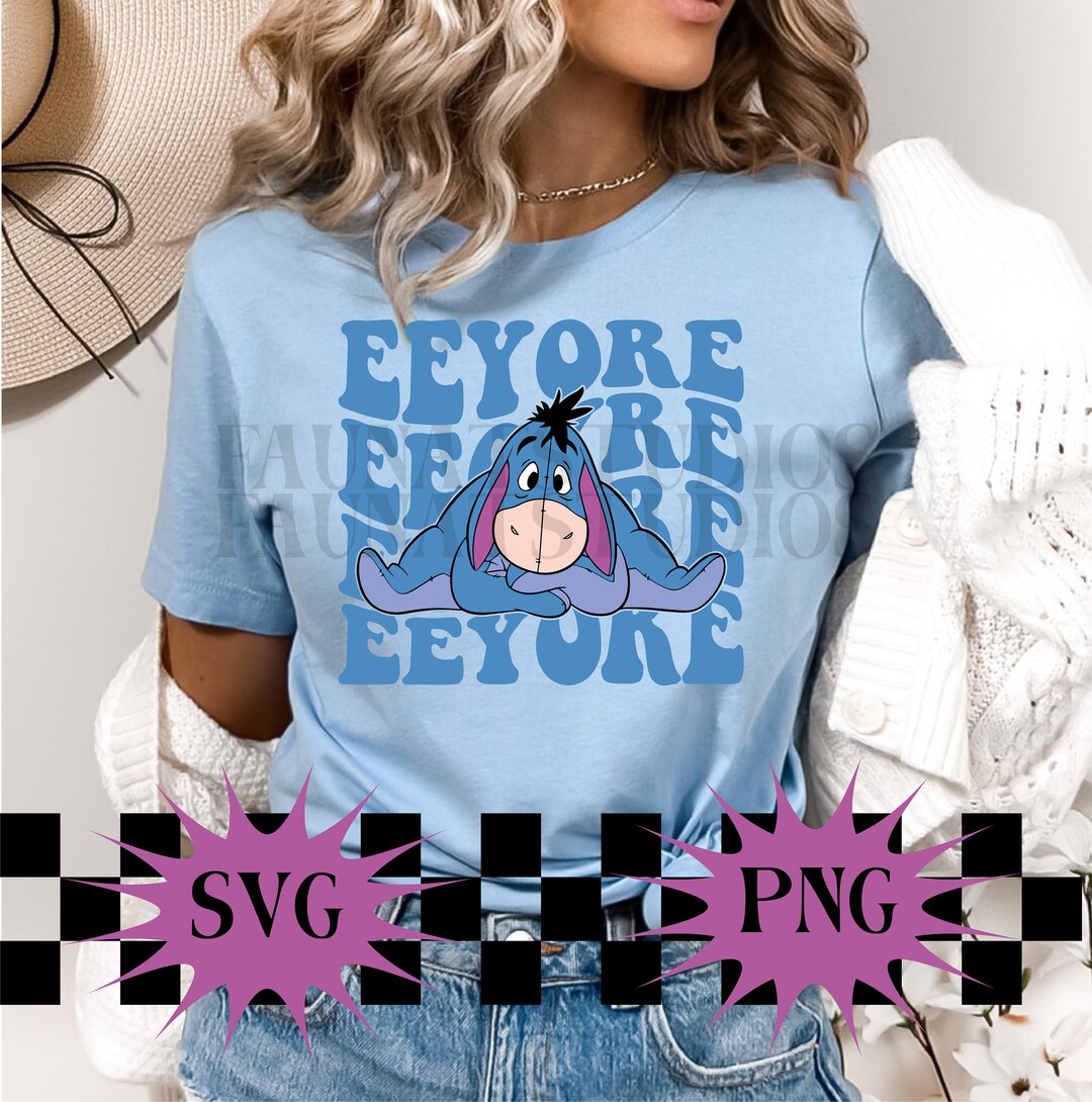 Retro Style Eeyore SVG Design, PNG Park Files - Etsy