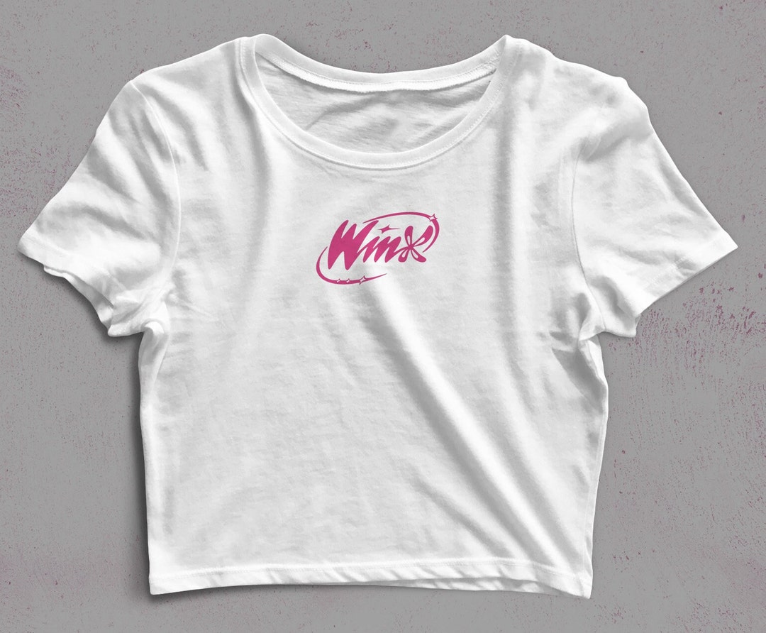 Y2K Winx Club Pink Logo Fairy Embroidered Crop Top and Baby Tee - Etsy