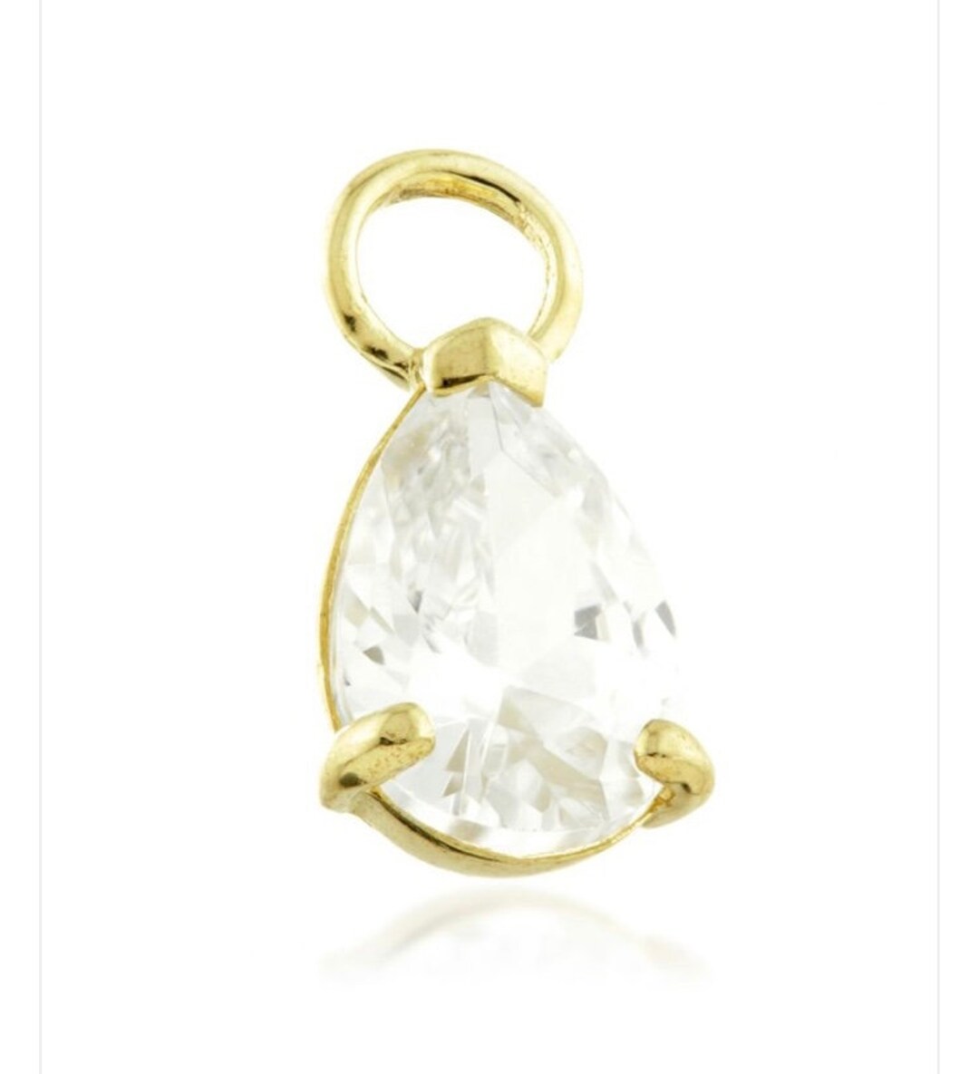 Tish Lyon 9ct Yellow Gold Cz Tear Charm for Hinge Segment - Etsy
