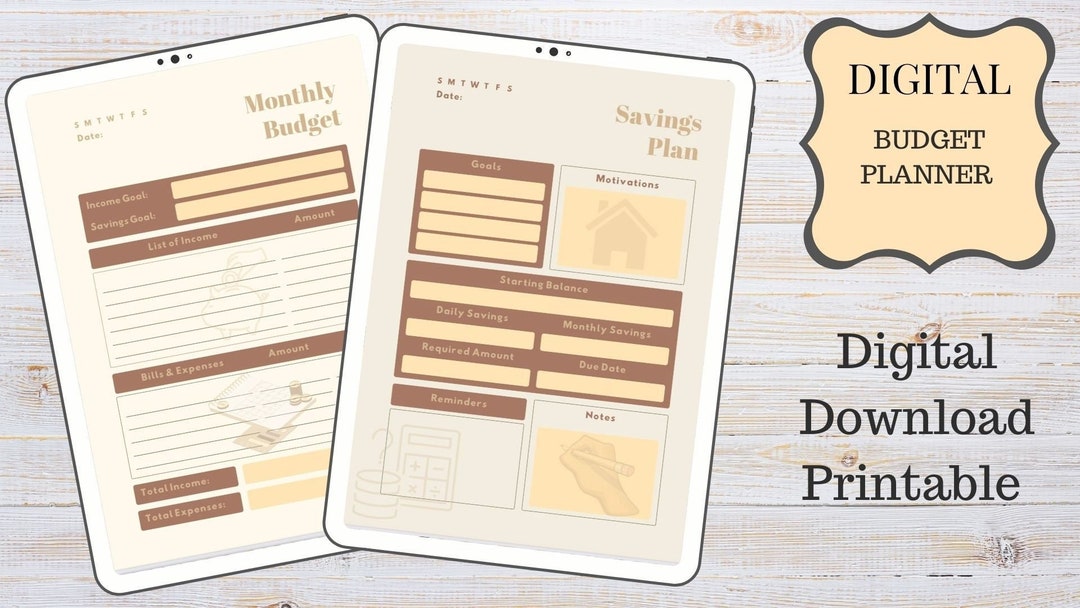 DIGITAL BUDGET PLANNER You Can Print Off - Etsy