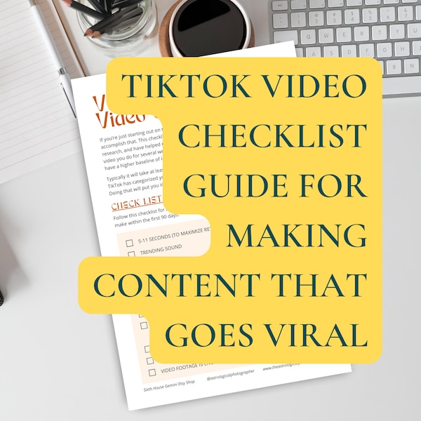 Tiktok Checklist Template - Etsy