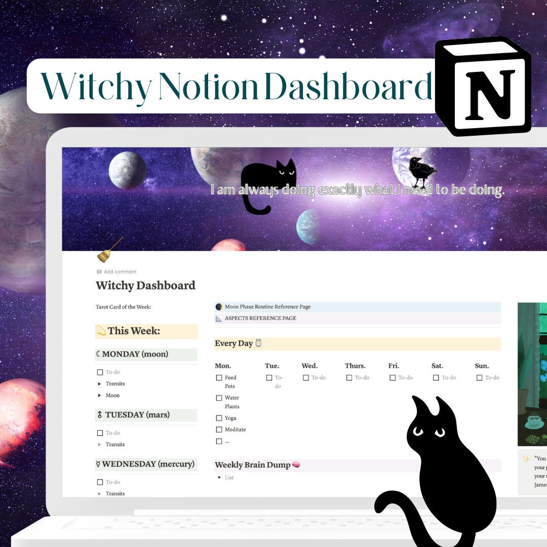 Witchy Astrology Notion Template (weekly Agenda) - Etsy