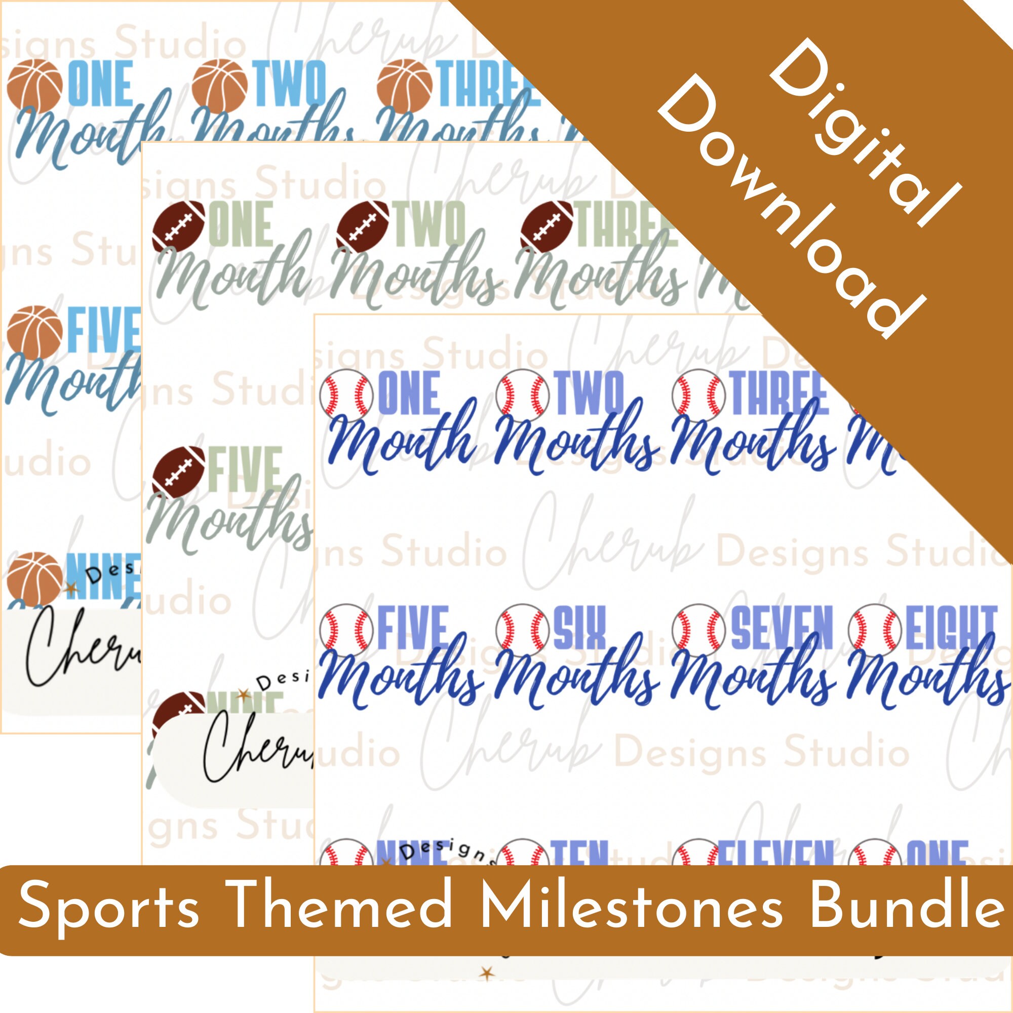 Baby Milestone SVG, Baby Milestones, SVG Bundle, Sporty, Baby Milestone ...