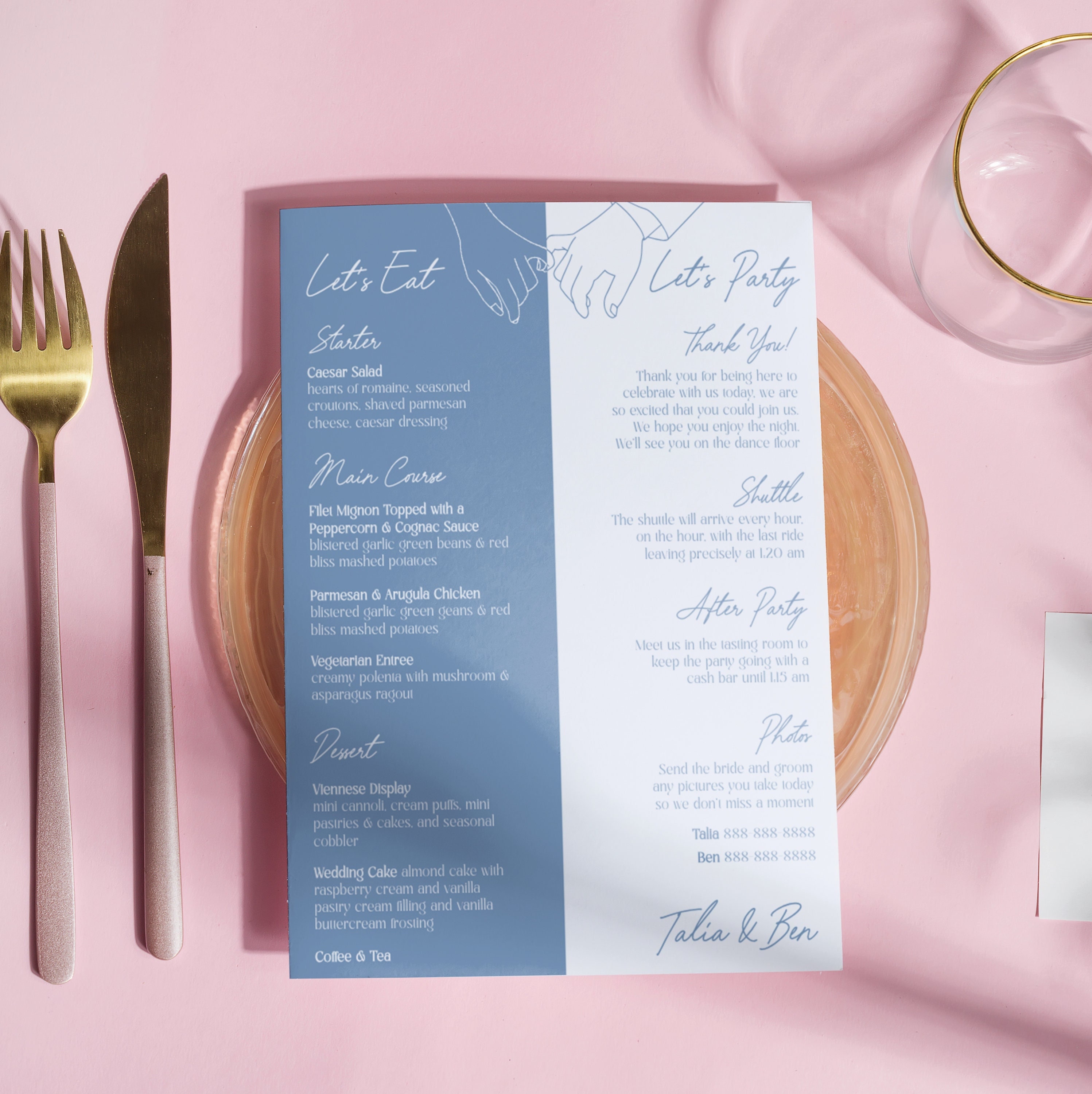 Digital Download Wedding Menu Template - Customizable Wedding Menu ...