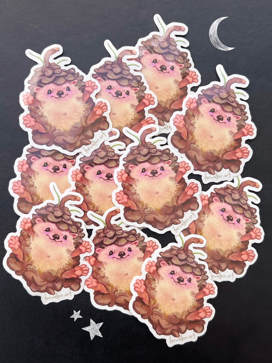 Porcupine-cone Sticker ~ Autumn ~ Vinyl Sticker ~ Cute Die Cut Sticker ...
