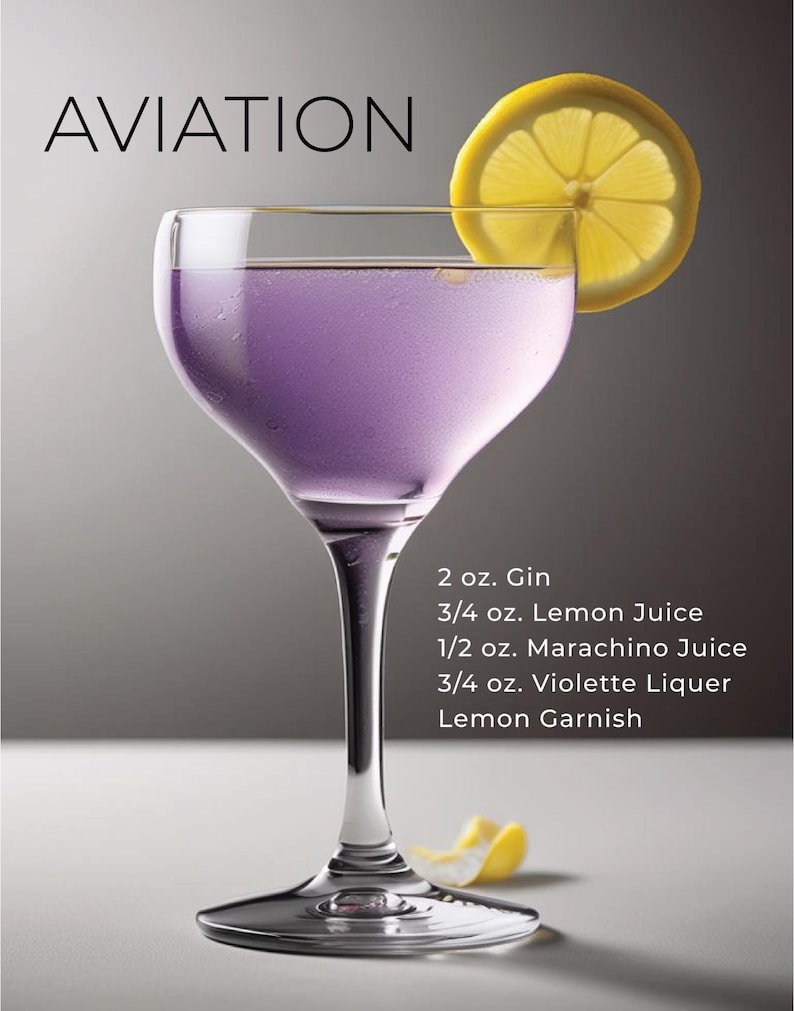 Aviation Cocktail Print | Cocktail Art | Bar Art Prints - Etsy